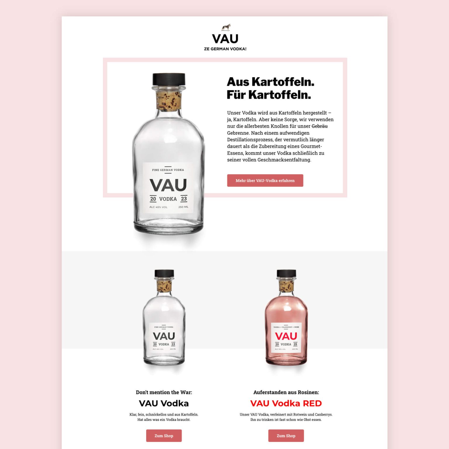 Brand Design VAU German Vodka - Ruhrmann Design